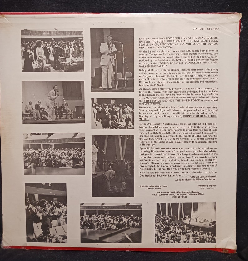 Vintage Bishop Robert W. Mcmurray Recorded Live at LATTER RAINS Oral ...