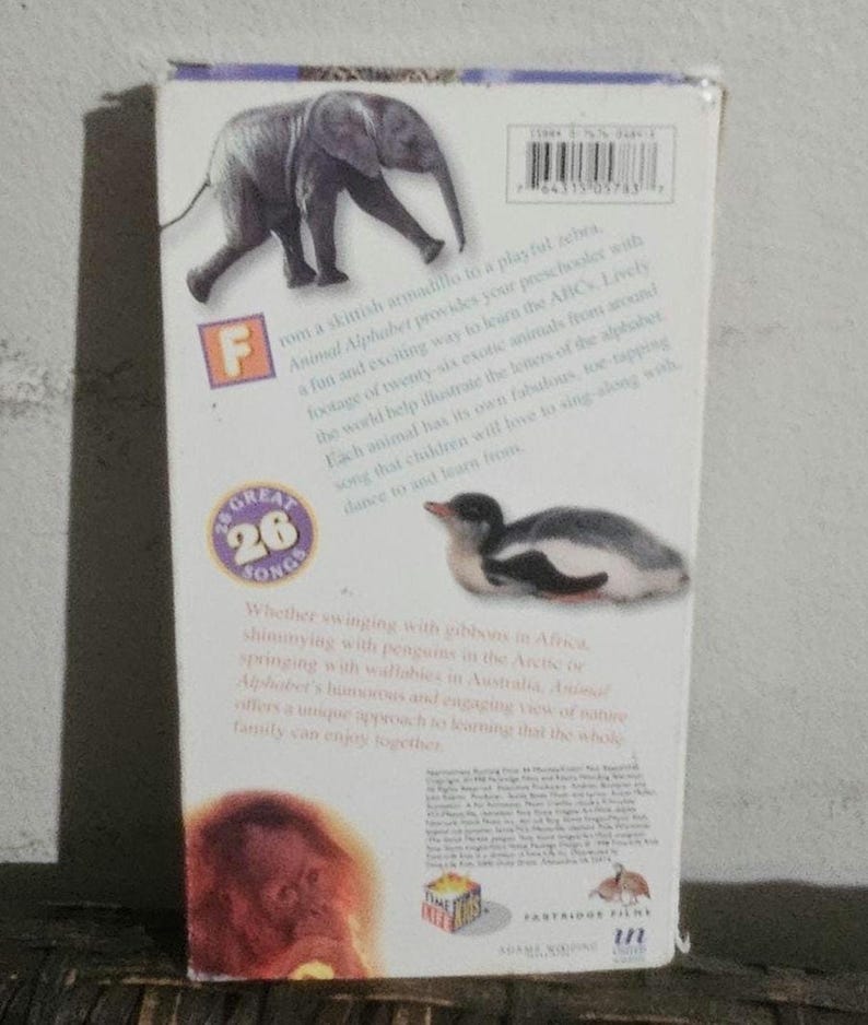 Vintage the Animal Alphabet: Learning Your Abcs With Animals (1998) VHS ...