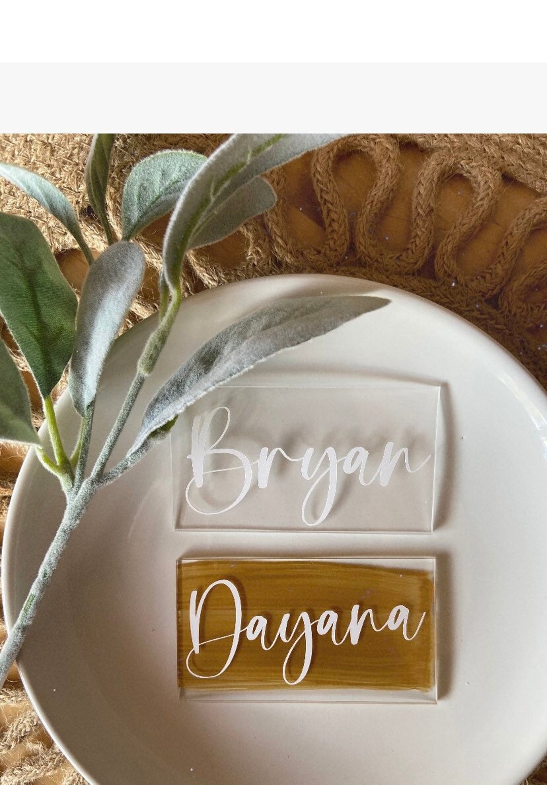 Acrylic Name Plate Modern Calligraphy Name Card Wedding Place Card ...