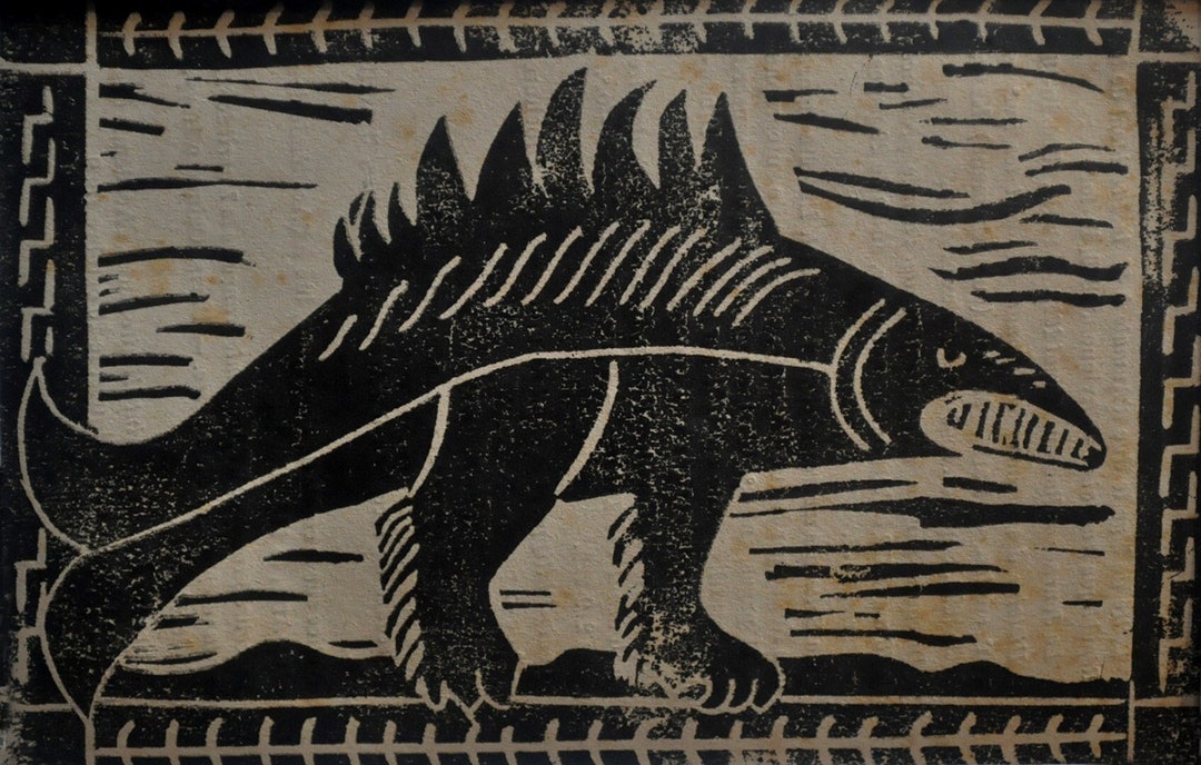 Linocut Fantastic Sea Monster, After Medieval Bestiary - Etsy