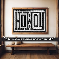 Yeehaw Poster Typography Hexagon Tile Yee Haw Wall Art Print Western ...