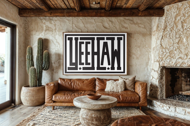 Yeehaw Typography Art Print, Western Rodeo Decor (digital Download) - Etsy