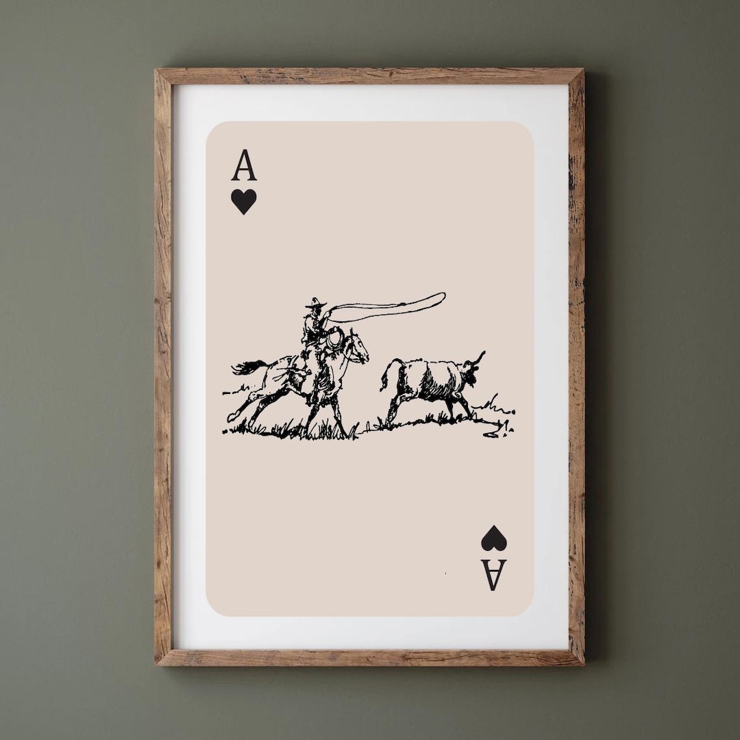 Cowboy Ace Playing Card Print, Western Rodeo Art (digital Download) - Etsy