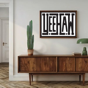 Digital Yeehaw Star Typography Wall Art, Western Decor Rodeo Poster ...