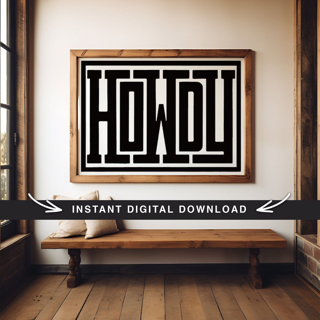 Howdy Typography Print, Western Ranch Decor (digital Download) - Etsy