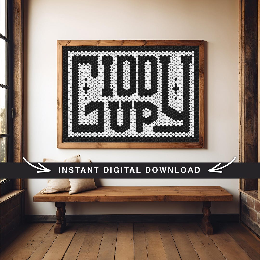 Giddy up Tile Typographic Print Hex, Digital Country Western Wall Decor ...