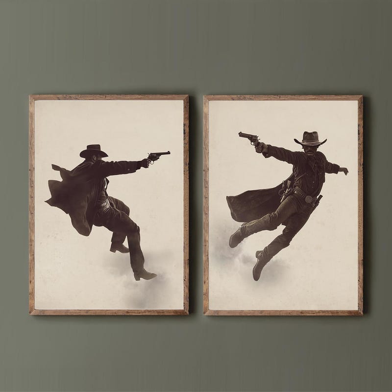 Cowboy Shooting Painting - Etsy