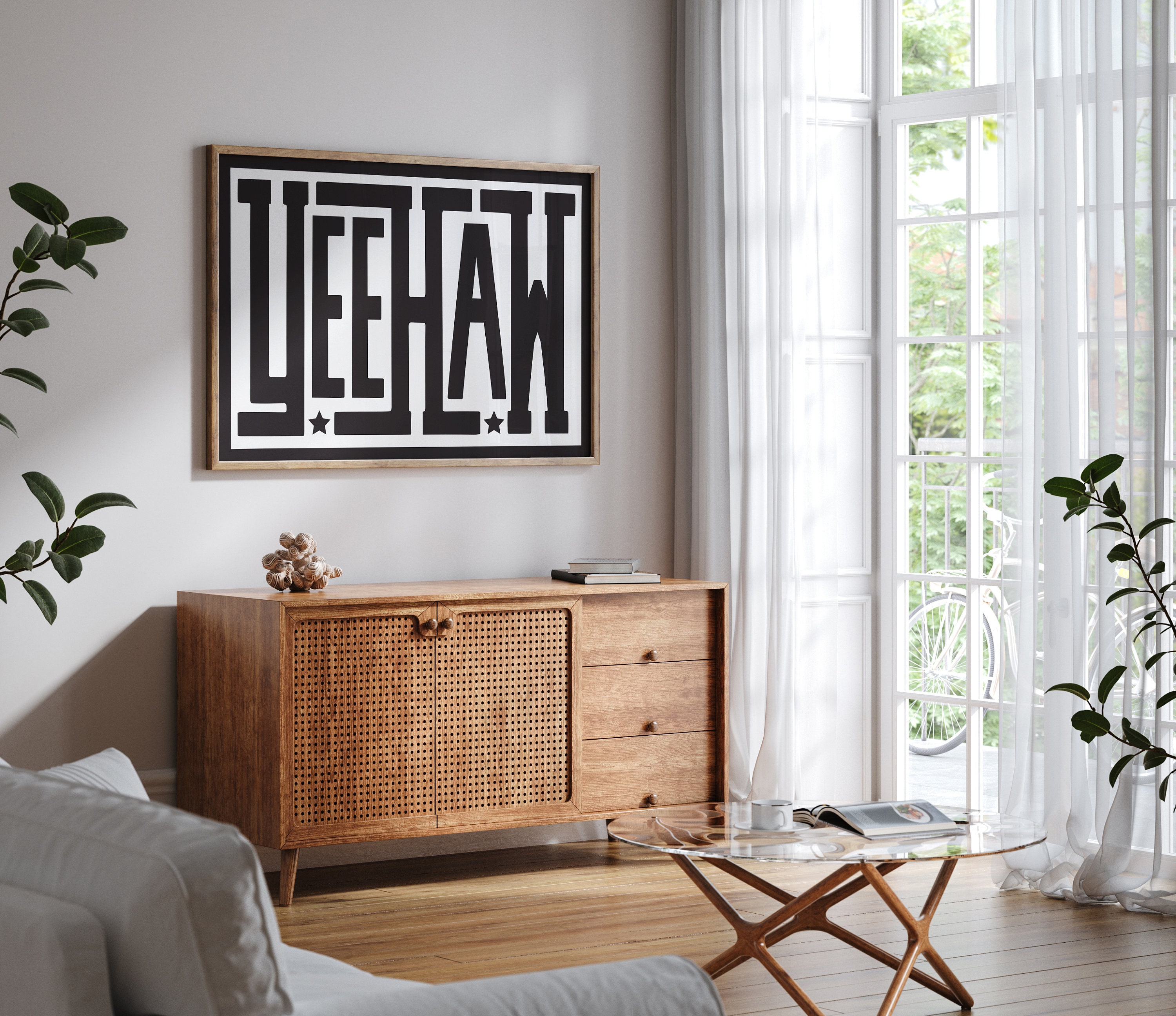 Digital Yeehaw Star Typography Wall Art, Western Decor Rodeo Poster ...