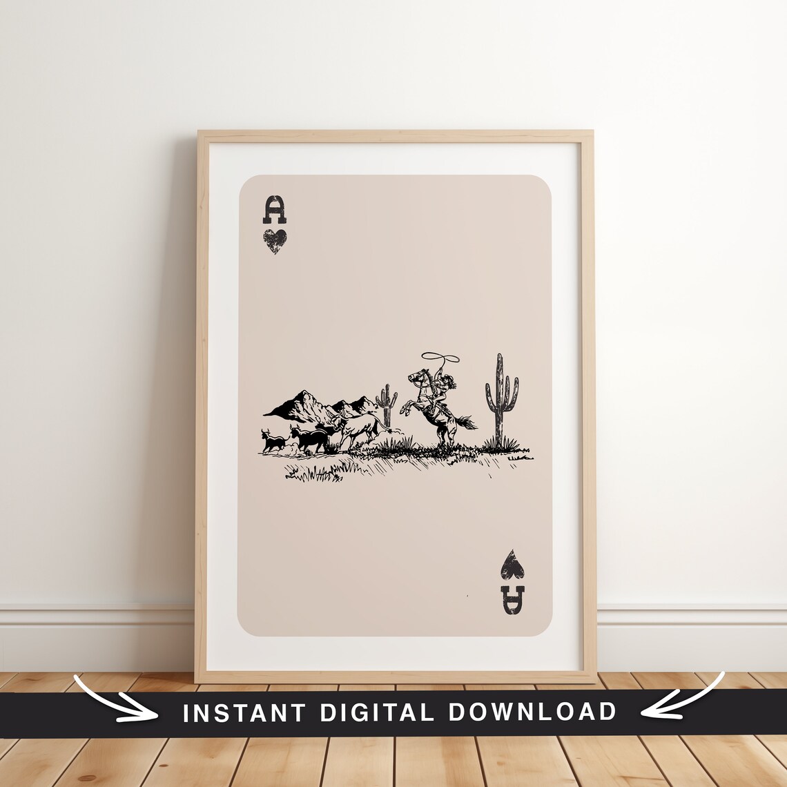 Cowboy Ace Card Print, Western Rodeo Art (digital Download) - Etsy