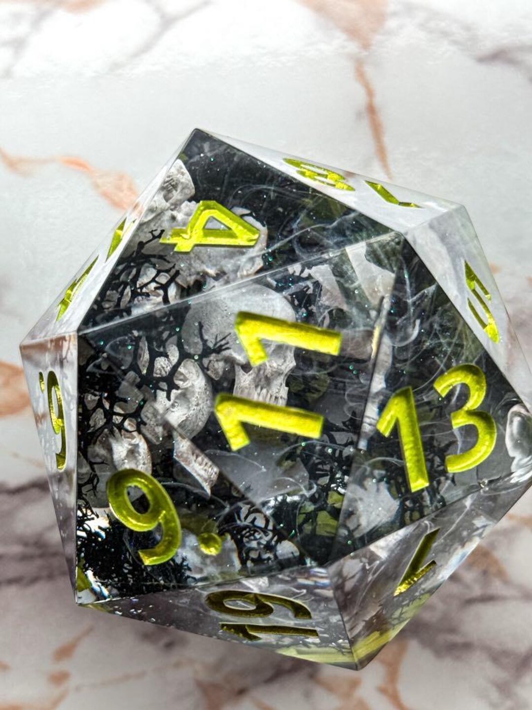Evil Human Skulls CHONK- Resin Human Skulls Sharp Edge D&d Dice Single ...