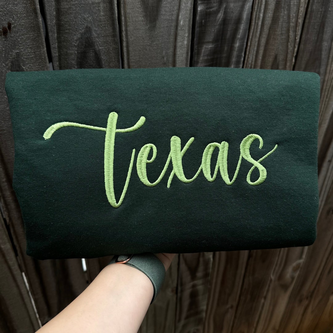 Any Word Embroidered Crewneck, Custom Text Crew, Script Text Sweatshirt ...