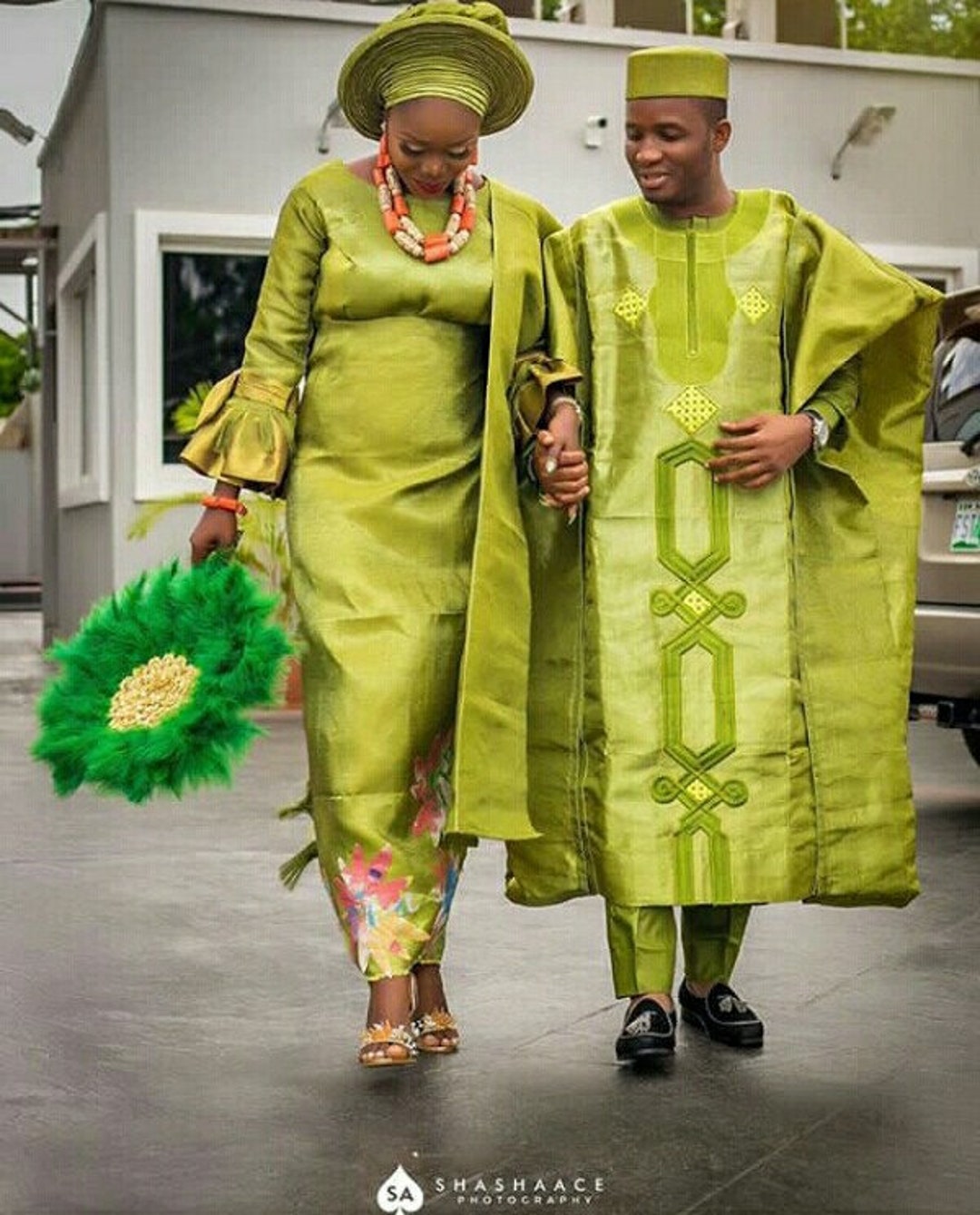 Complete Couples African Traditional Wedding Aso Oke Nigeria Wedding