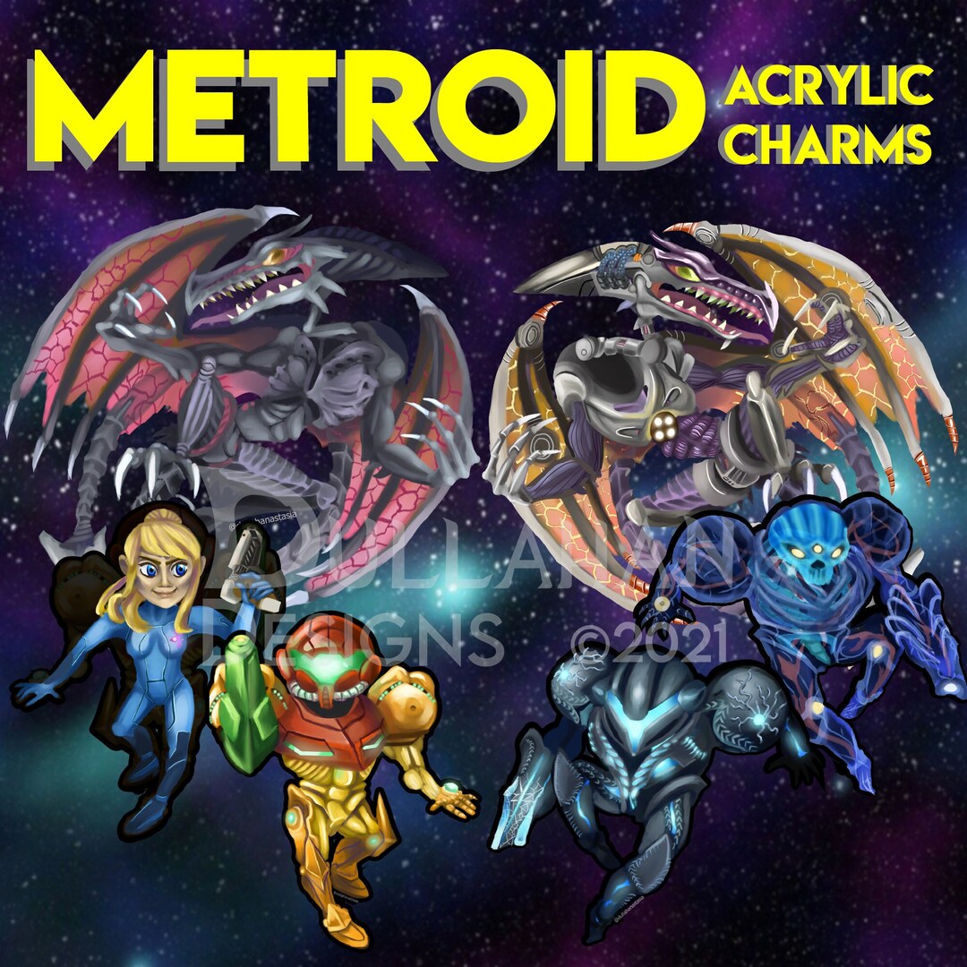 Metroid Double Sided Charms- Samus, Dark Samus, Ridley - Etsy