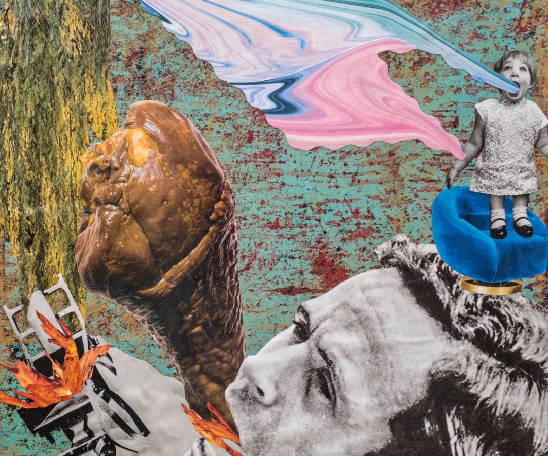 Handmade Magazine Cutout Collage Strange Collage Art Ted - Etsy