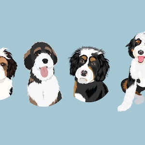 Bernedoodle Clip Art - Dog Breed Editable Vector Pack - Bernese ...