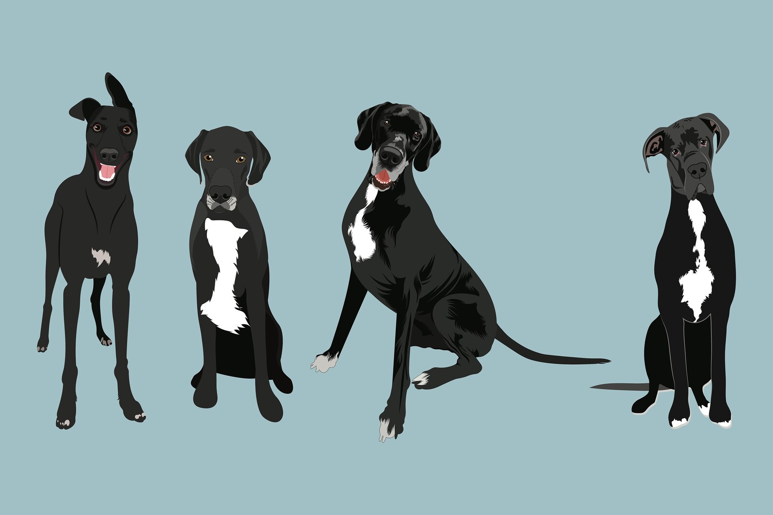 Great Danes Dog Clip Art EPS PNG SVG - Great Danes Dog Breed Dogs ...