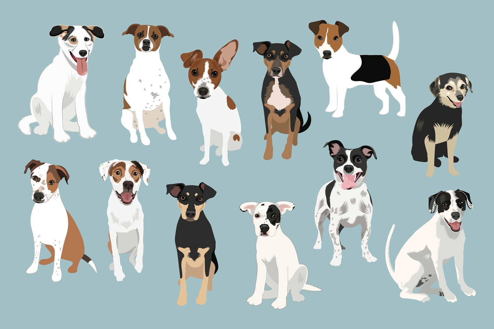 Jack Russell Terrier Clip Art EPS PNG SVG Dog Breed Dogs Bundle Jack ...