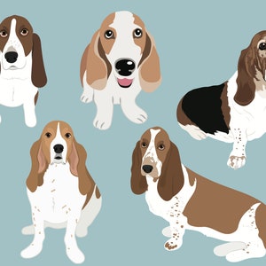 Bassett Hounds Dog Clip Art EPS PNG SVG Bassett Hounds Dog Breed Dogs ...