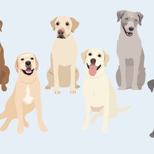 Labrador Retriever Clip Art - Dog Breed Editable Vector Pack - Black ...