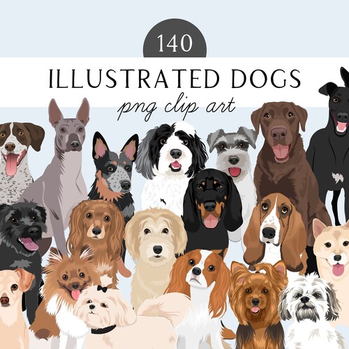 Dog Clipart Bundle With 140 Dogs VOLUME 2 Dog Breed - Etsy