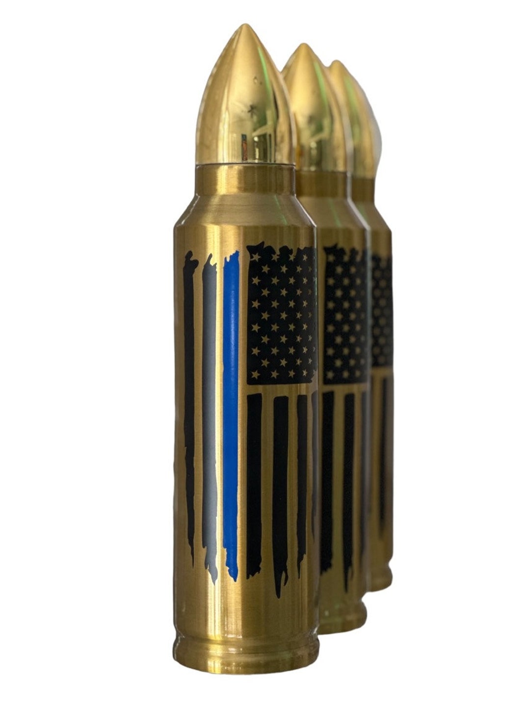 Thin Blue Line Bullet Tumbler / Bullet Thermos / American Flag ...