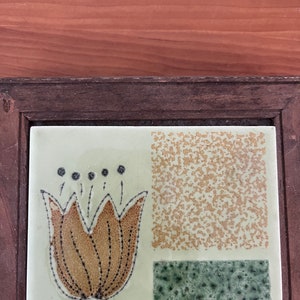 Rare Vintage Spanish Tile Trivet Wood Framed Tulip MCM - Etsy