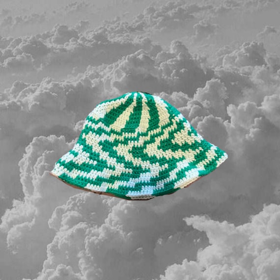 Wavy Psychedelic Crochet Bucket Hat | Etsy