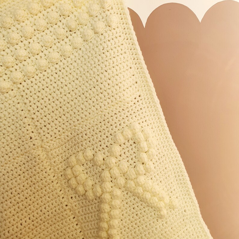 Handmade Baby Crochet Cream Bow Blanket - Etsy