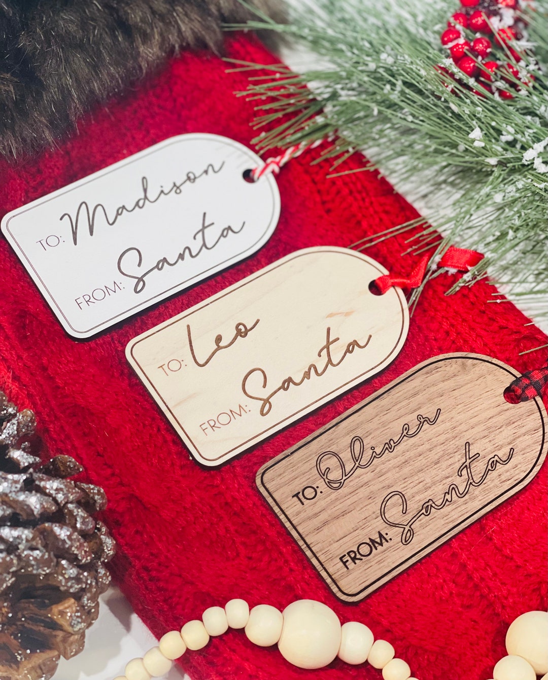 From Santa Gift Tag, Gift From Santa Tag, Personalized Gift Tag, Custom ...