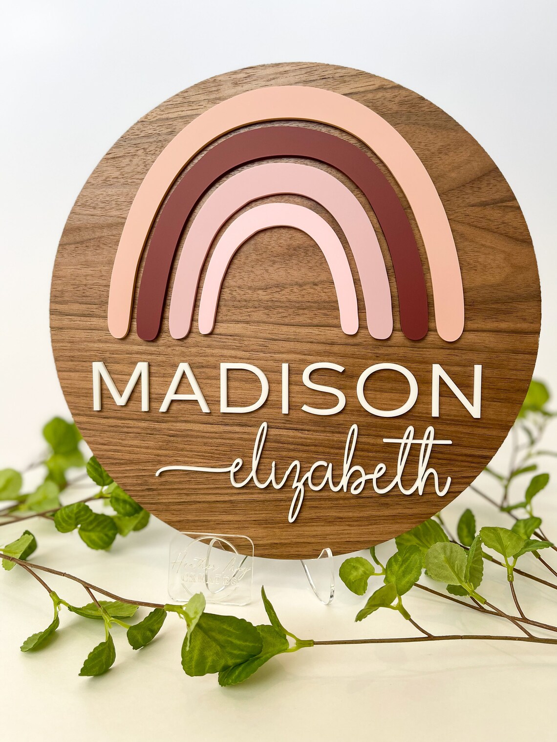 Boho Rainbow Nursery Name Sign Boho Nursery Decor Pink - Etsy