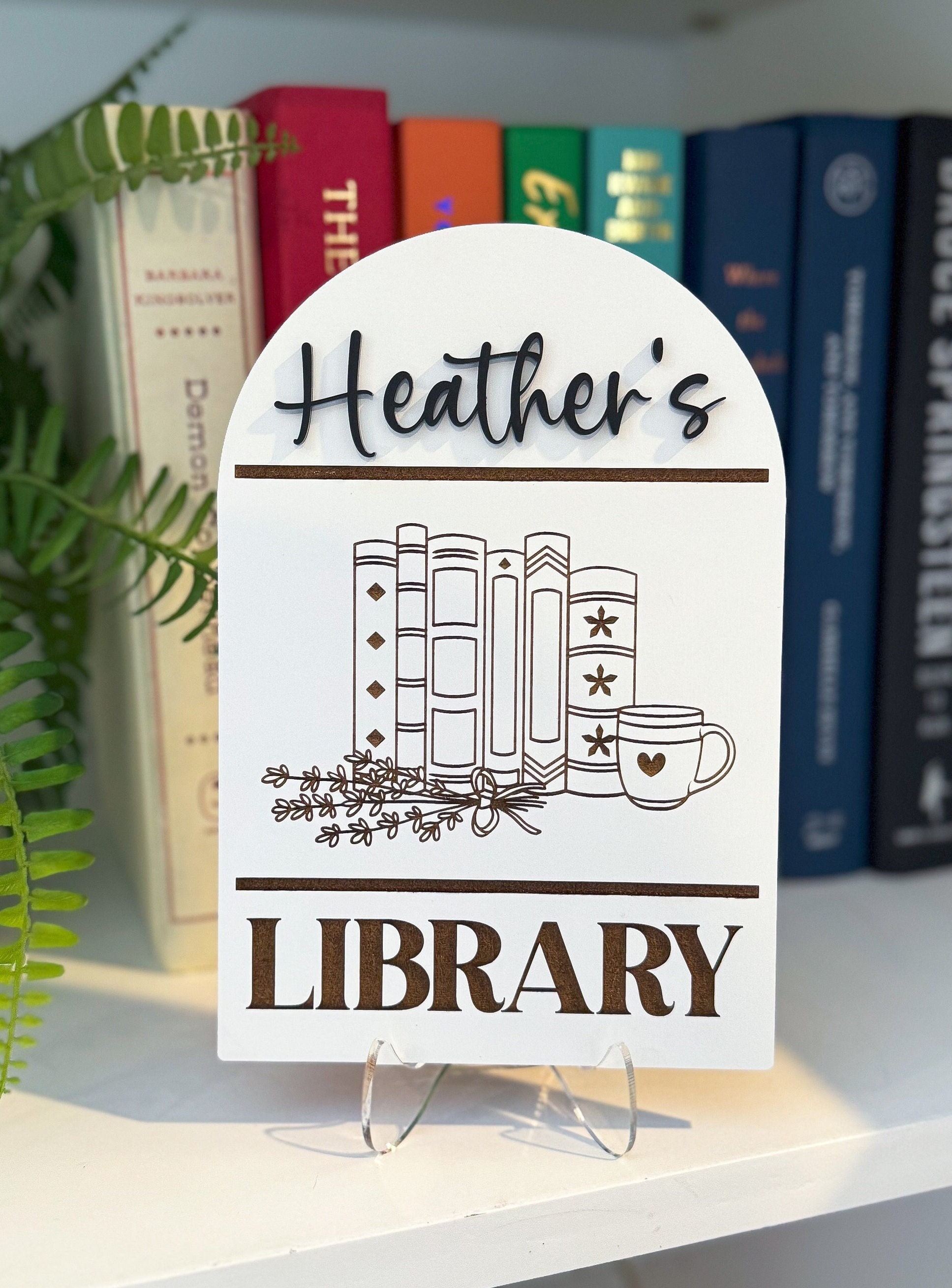 Personalized Library Sign: Book Lover Gift, Book Nook Decor - Etsy