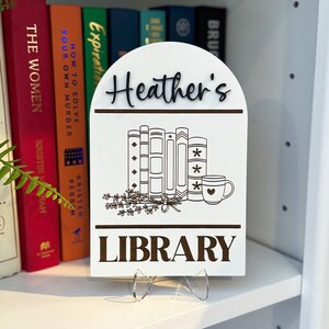 Personalized Library Sign: Book Lover Gift, Book Nook Decor - Etsy