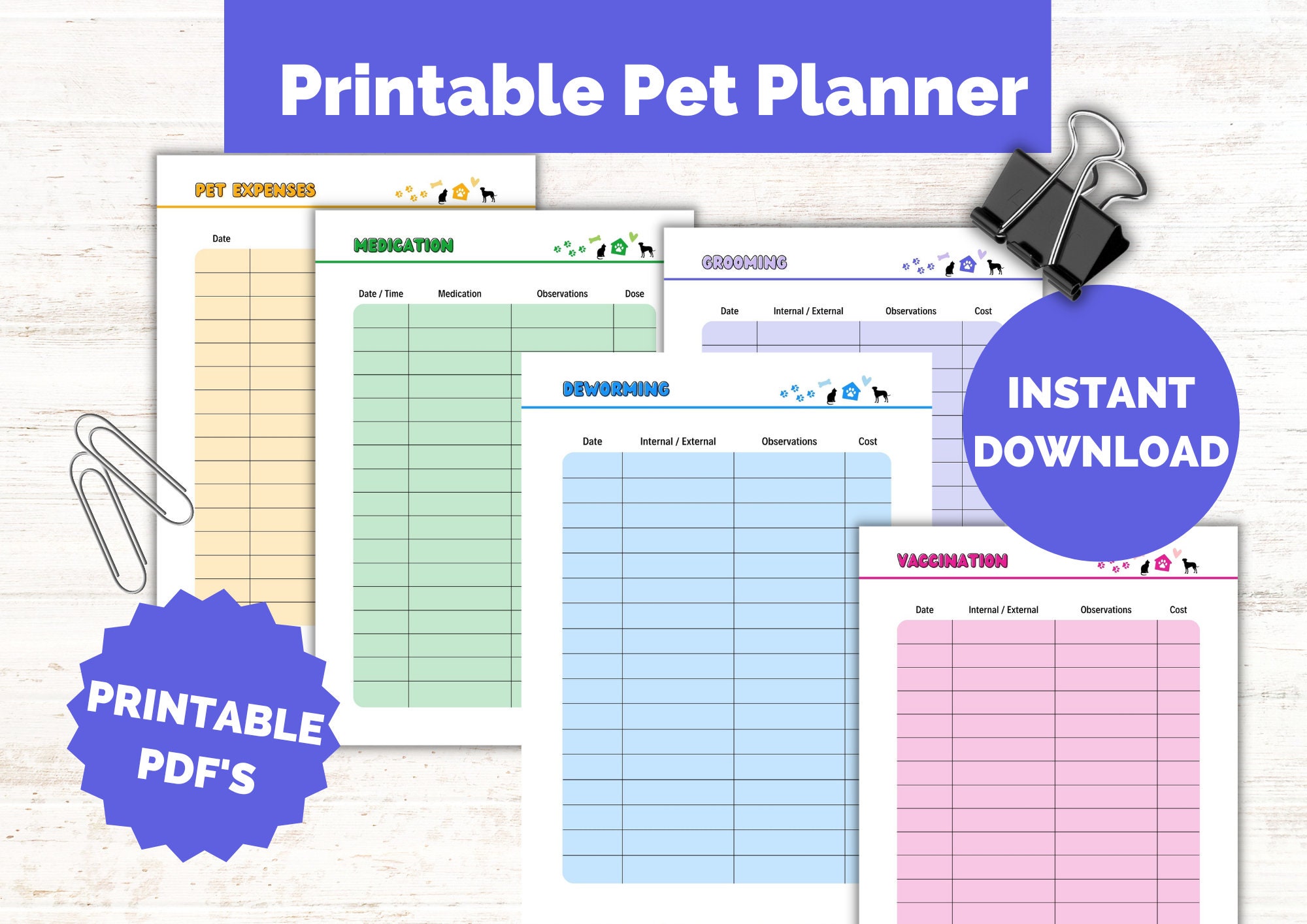 Dog Care Planner Printable, Training Planner Printable, Dog Lover Gift ...