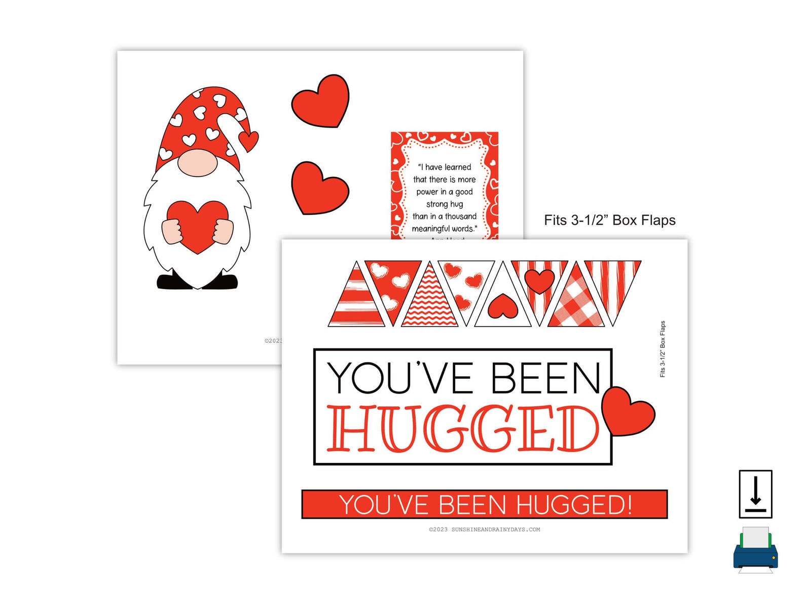 You've Been Hugged Care Package Printables • You've Been Hugged Box for ...