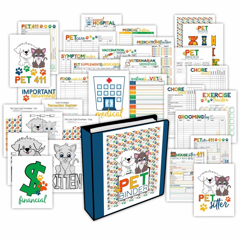 Printable Pet Binder • Ultimate Pet Binder • Pet Health Sheets • Pet ...
