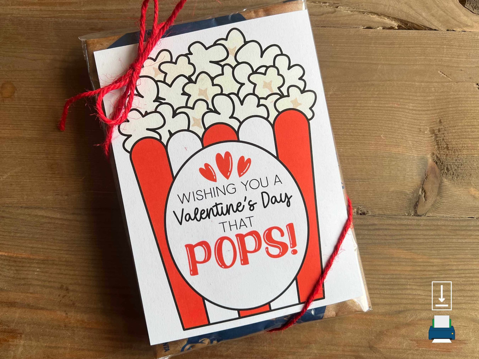 Fillable Valentine's Day Popcorn Tag • Printable Microwave Popcorn Tags ...