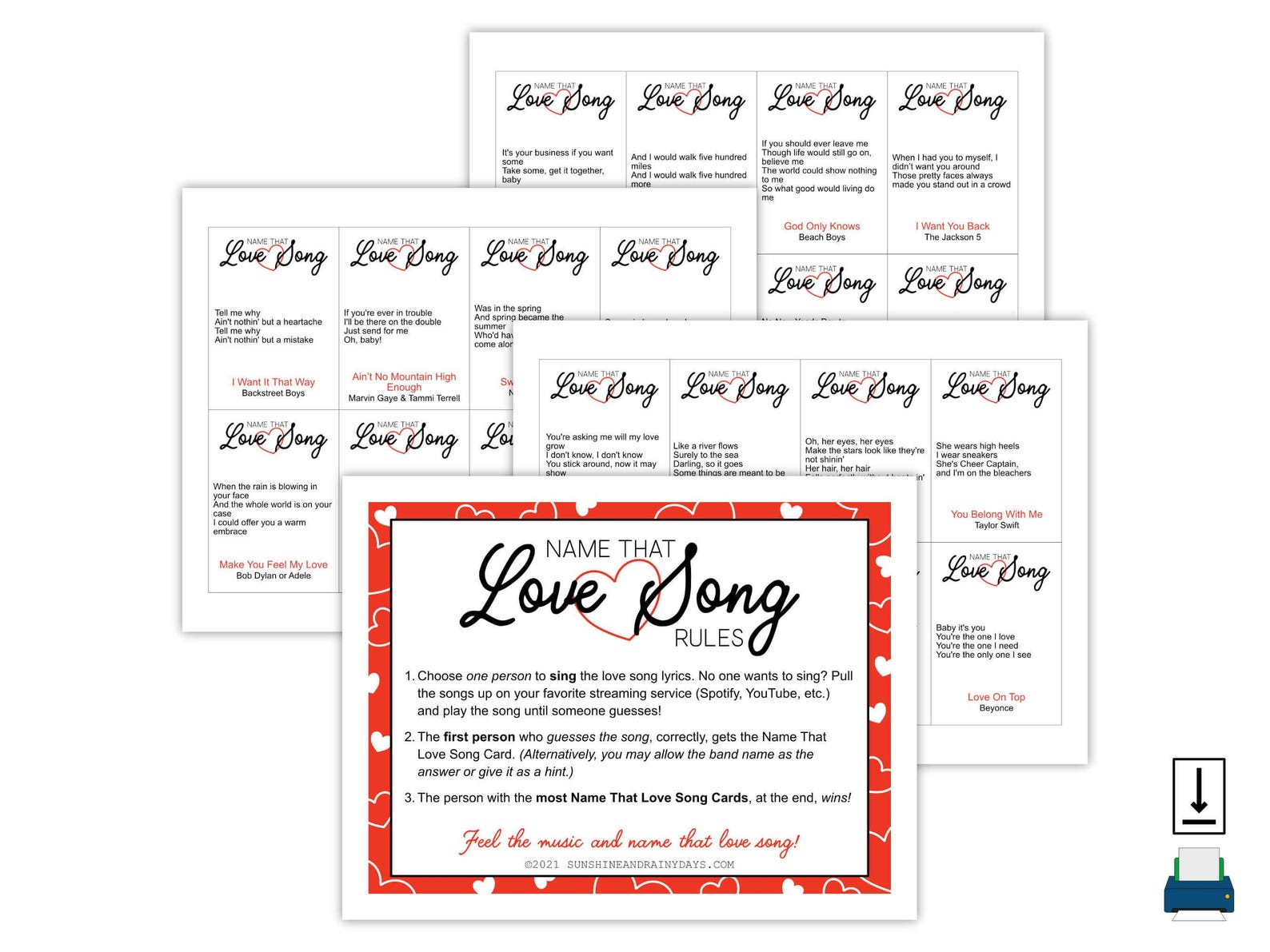 Name That Love Song Game • Valentine Game • Valentine Party Game for ...