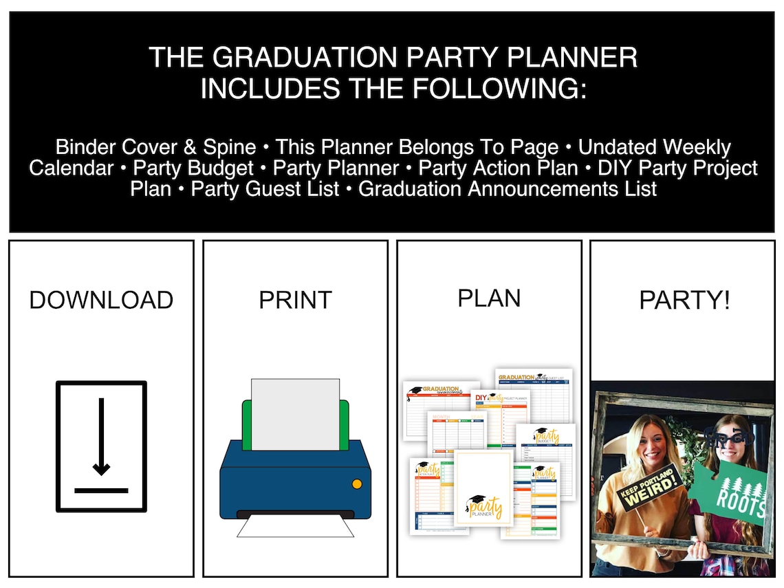 Graduation Party Planner • Printable Graduation Planner • Graduation ...