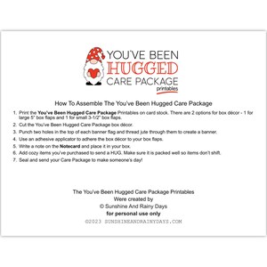 You've Been Hugged Care Package Printables • You've Been Hugged Box for ...
