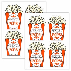 Fillable Valentine's Day Popcorn Tag • Printable Microwave Popcorn Tags ...