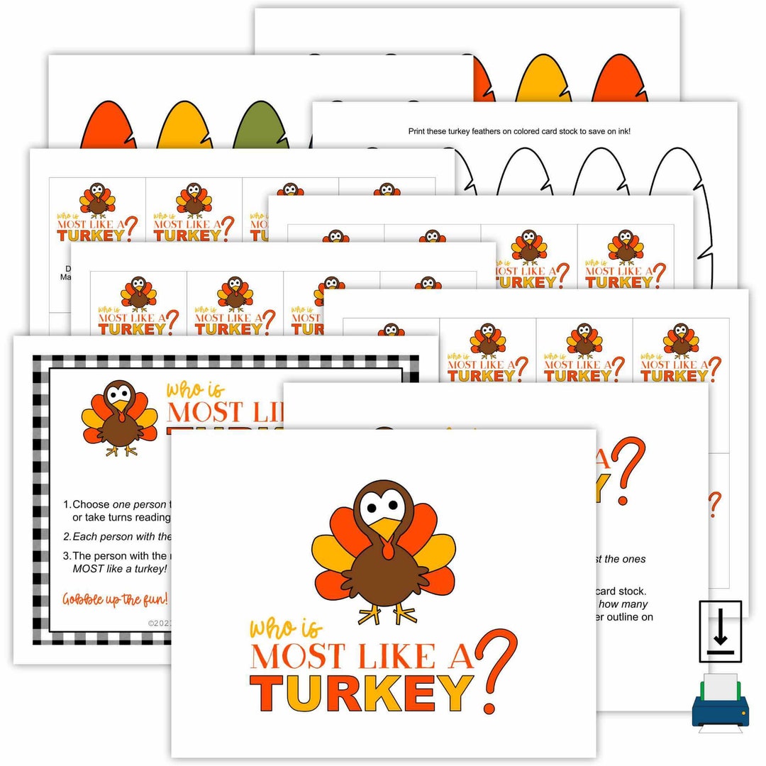 Who is Most Like A Turkey Thanksgiving Game Turkey Traits Showdown ...