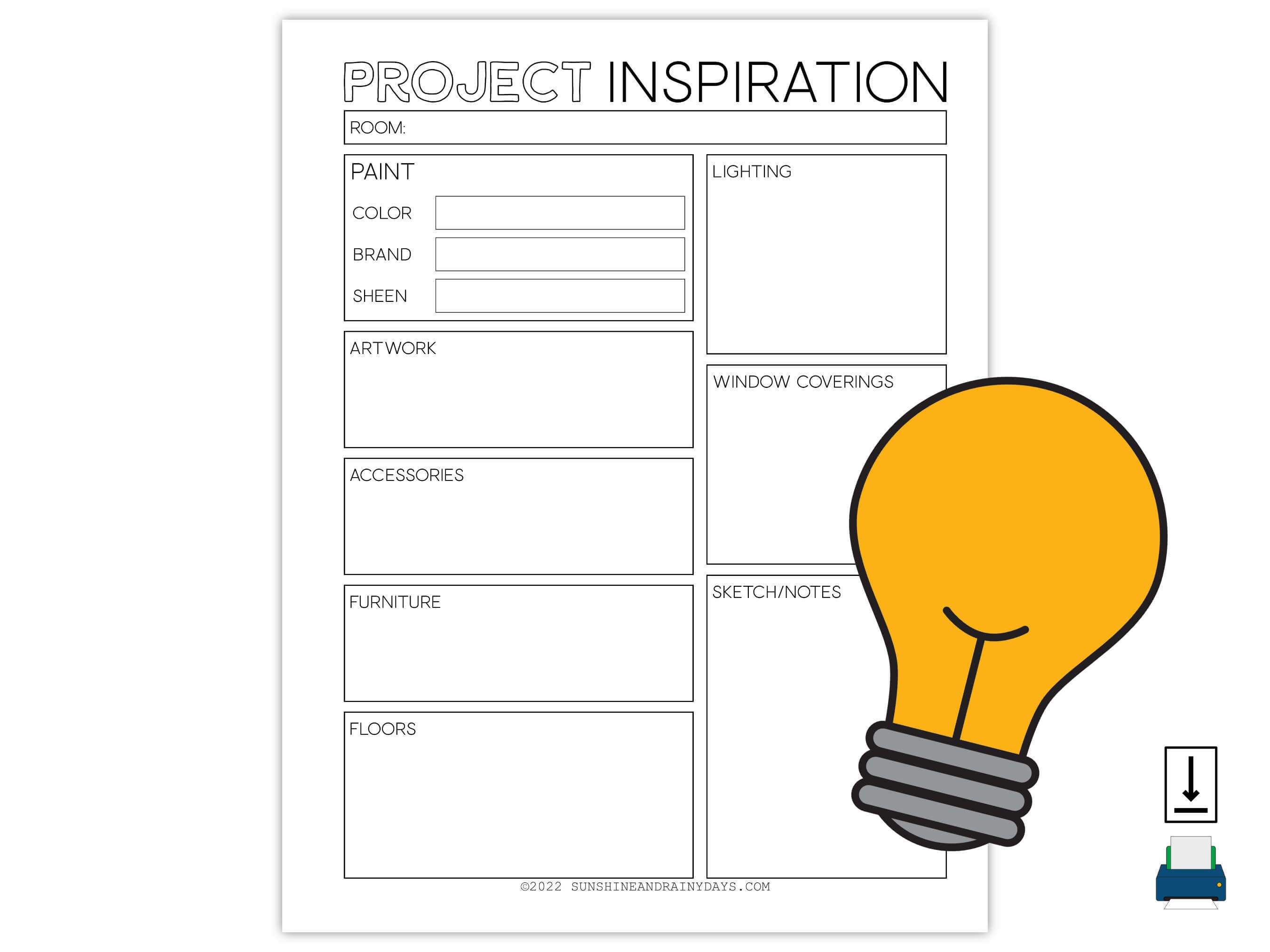 Home Project Planner Printable • Home Renovation Planner • Home ...