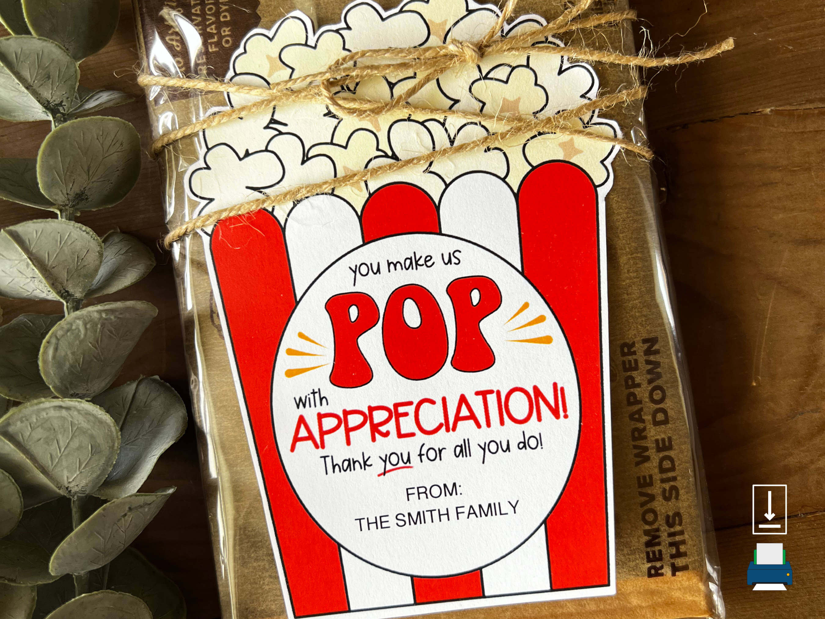Fillable Appreciation Popcorn Tags • Thank You Popcorn Tags • Just ...