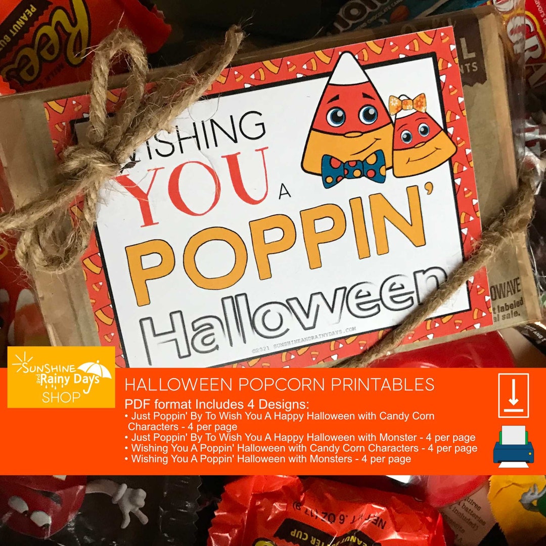 Halloween Popcorn Printables Printable Microwave Popcorn Tags Just ...