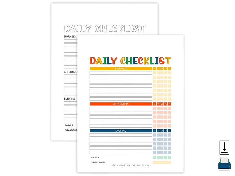 Back-to-school Daily Checklist With Points Personalized - Etsy