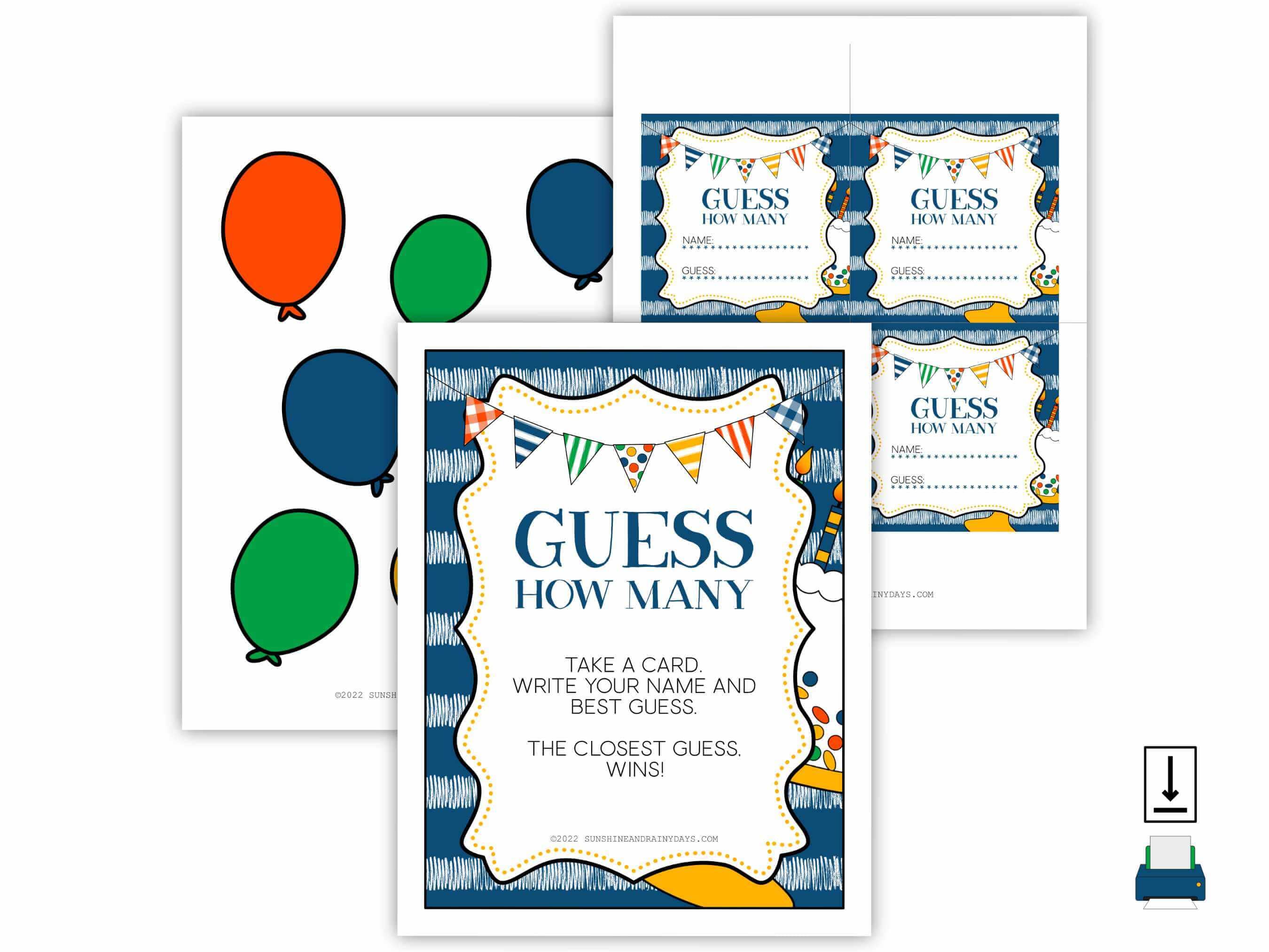 Birthday Party Game Birthday Party Guess How Many Game Guess How Many ...