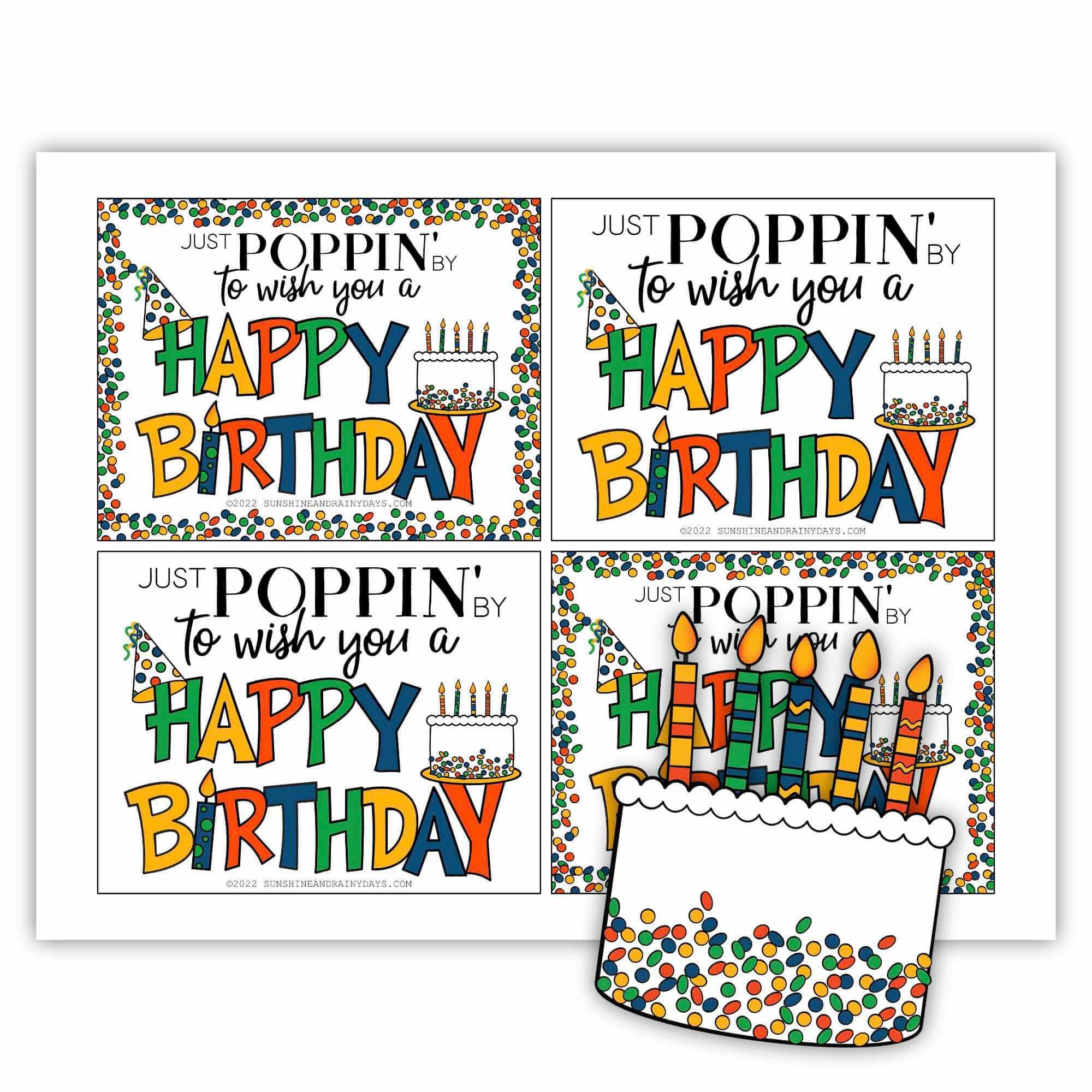 Just Poppin' by to Wish You A Happy Birthday Tag Happy - Etsy