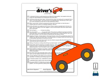 Teen Driving Contract - Etsy