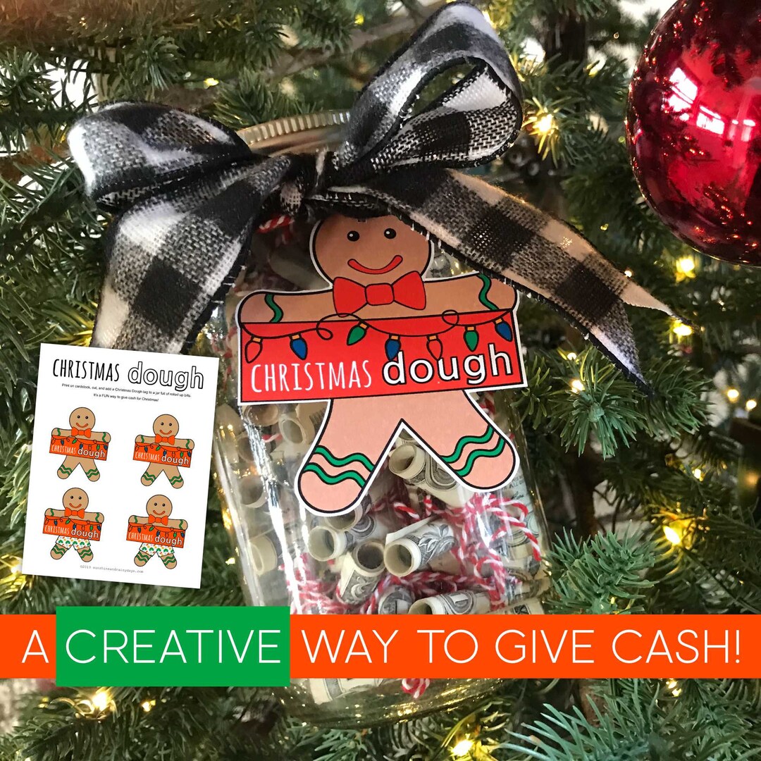 Printable Christmas Dough Gingerbread Man • Christmas Cash Gift Idea ...