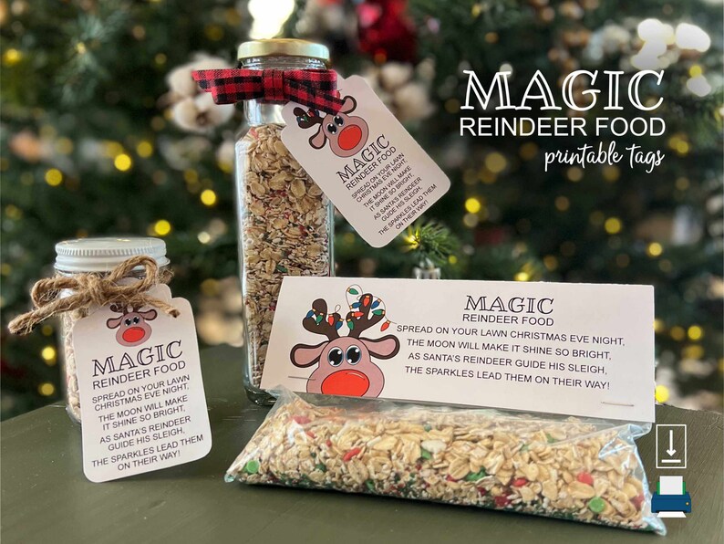 Magic Reindeer Food Tags Printable • Magic Reindeer Food Label • Print ...